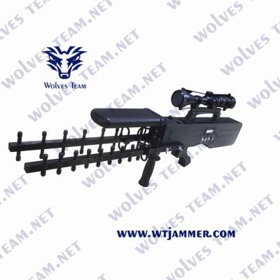 China Military Anti UAV Drone Jammer WIFI GPS RF Control Signal Blocker Portable up to 4500 meters for sale