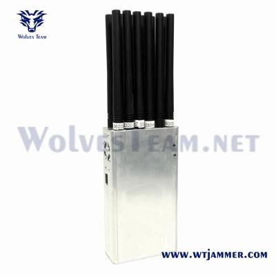 China GSM 3G 4G 5G WIFI GPS RF315/433MHz Block Frequency Handheld 14 Antenna Signal Jammer Sales For UHF VHF Lojack for sale