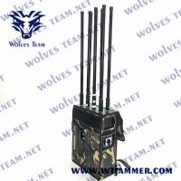 China Omni-directional Antenna Backpack Signal Jammer For GSM 3G 4G 5G GPS WIFI UHF VHF Up To 200 Meters Jamming Range for sale