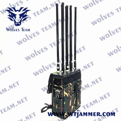 China 80W-160W Backpack Signal Jammer For GSM 3G 4G 5G GPS WIFI UHF VHF Signal Interference Capability for sale