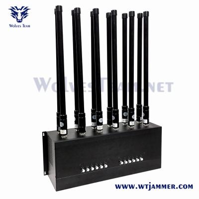 China Indoor Signal Jammer 120W Portable Multi Band Cell Phone WiFi GPS Signal Blocker with Adjustable Frequency and Long Range Coverage for sale