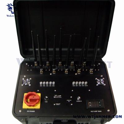 China 2 Hours Battery Operation Time Portable Signal Jammer 400W Power With Independent RF On Off Switches Allowing Control Over Each Frequency for sale
