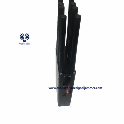 China Portable Handheld 3G 4G 5G Mobile phone Jammer GPSL1/L2/L5 WIFI Jammer AC adapte for sale