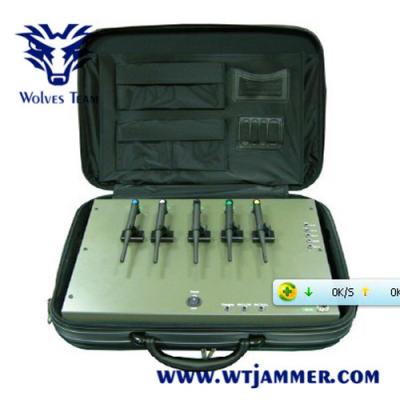 China Briefcase Design 30W WiFi GPS VHF UHF Portable Signal Jammer for sale