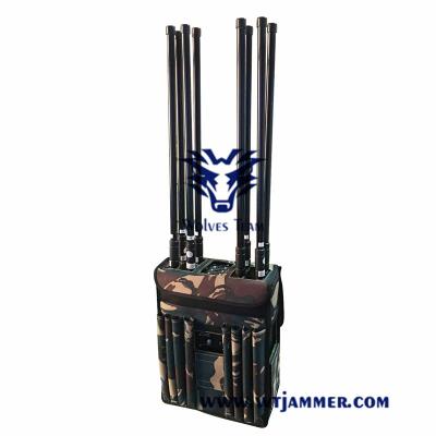 China GSM 800mhz WiFi 2.4G 3G 4G GPS 50m Backpack Signal Jammer for sale