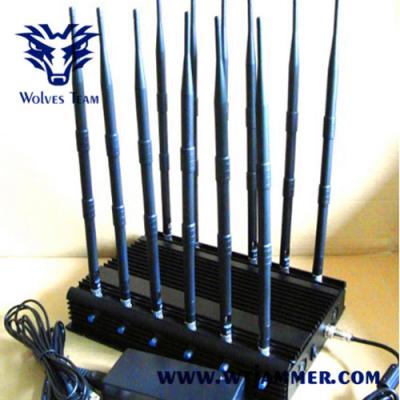 China 12 Bands 50m 20W GSM DCS 3G 4G WIFI GPS RF Signal Jammer for sale