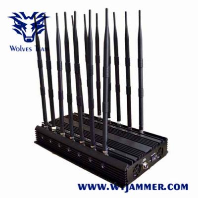 China 14 Antennas WiFi Mobile Phone Signal Jammer 50 Meters for sale