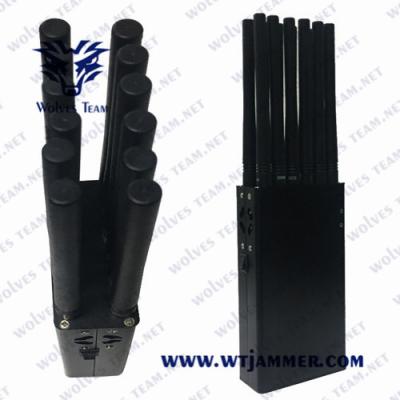 China All Frequency 12 antennas 12W handheld cell phone jammer for sale