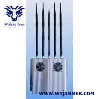 China GSM CDMA 3G WIFI 5 Antenna 60m 25W Indoor Signal Jammer for sale