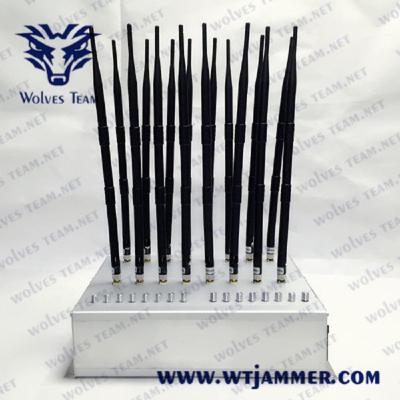 China 3G 4G 16 Antennas Adjustable Signal Jammer 50m GPS WIFI for sale