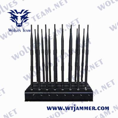 China CDMA 35W Remote Control Signal Jammer GPS Lojack 16 Antennas for sale