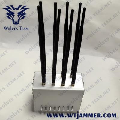 China 8 Bands GSM CDMA Desktop Signal Jammer GPS 3G 4G 16W for sale
