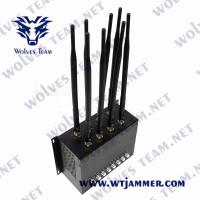 China 8 Bands 16W GSM CDMA GPS Desktop Signal Jammer 30m With AC Adapter for sale