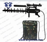China 3 Bands Gun Box Anti Drone Jammers 250W Drone Signal Blocker for sale