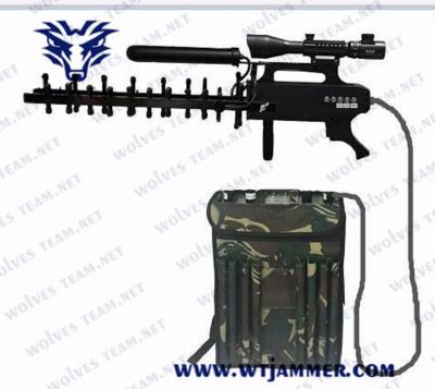 China 3 Bands Gun Box Anti Drone Jammers 250W Drone Signal Blocker for sale