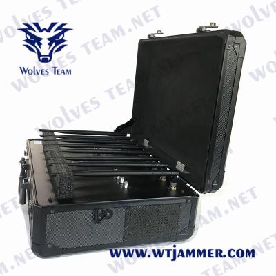 China EIRP 15W Portable Signal Jammer 150m GSM 3G 4G 5G Handbag 15Kg for sale