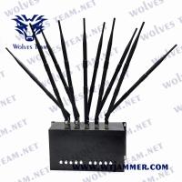 China DCS GSM GPS WIFI 50m Cell Phone Signal Jammer 3G 4G 5G 10 Antennas UHF VHF for sale