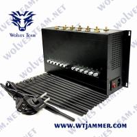 China DCS GSM GPS WIFI UHF VUH Jammer CDMA 24W 12 Antennas Desktop for sale