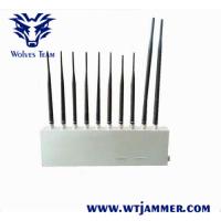 China UHF VHF Indoor Signal Jammer 12W 3G 4G GPS WiFi LoJack 10 Antenna for sale
