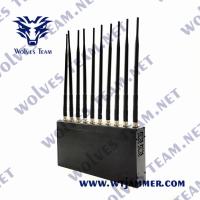 China UHF VHF Indoor Signal Jammer 12W 3G 4G GPS WiFi LoJack 10 Antenna for sale