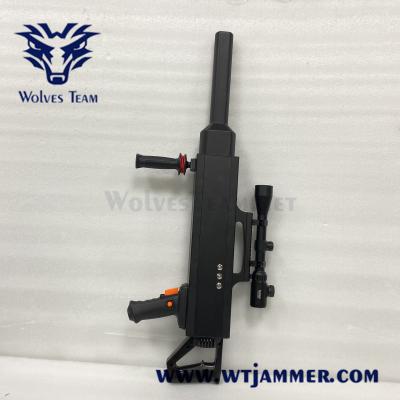 China Long Distance Anti Uav Drone Signal Jammer Gun Shape IR Laser Telescope DC-24V 8AH Built in Battery for sale