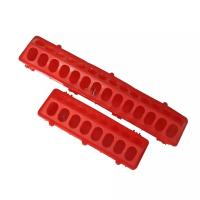 China Red Plastic Flip Top Chicken Feeder 28 Holes For Chick Bird Parrot for sale