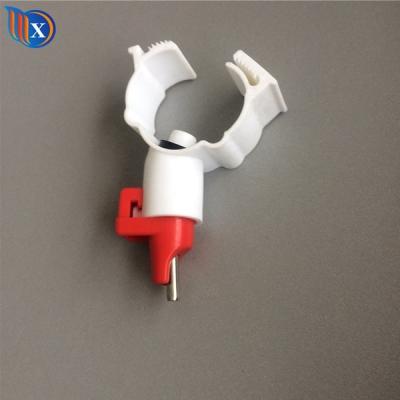 China 25mm 22x22mm Water Nipple Drinker Chicken Feeder With Clamp for sale