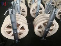 China 30 - 150KG Large Diameter Rope Pulley Conductor ACSR500 Heavy Duty Wire Rope Pulley for sale