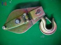China Casting Steel Wire Rope Pulley Wheel Sheave Hook Type Hoisting Lifting Block Tackle for sale