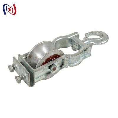 China Sitting Hanging Type Universal  Conductor Stringing Blocks Single Nylon Sheave for sale