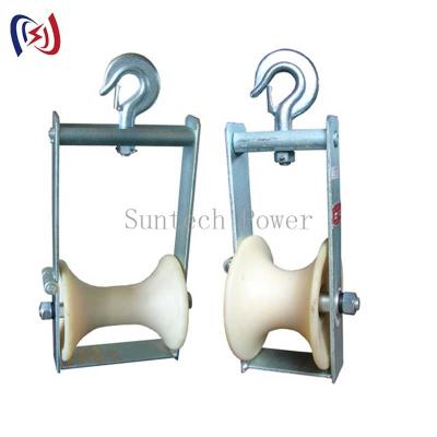 China Aerial Cable 120 X 130mm  Conductor Stringing Blocks Stringing Roller Block For Overhead Line for sale