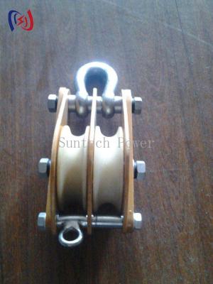 China Lightweight Hoisting Tackle With Hook Aluminum Alloy And MC Nylon Open Style Single Sheave Pulley Block For Heavy Lifting for sale