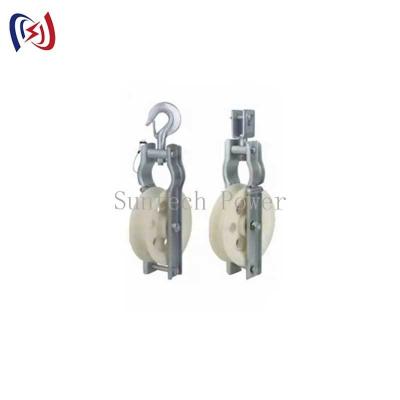 China Aluminum Alloy Single Sheave Stringing Block with 75mm Or 100mm Sheave and One-Year Lifetime for Transmission Lines for sale