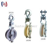 China Aluminum Alloy Single Sheave Stringing Block with 75mm Or 100mm Sheave and One-Year Lifetime for Transmission Lines for sale