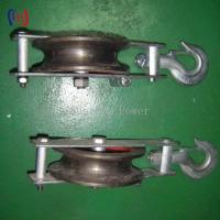 China Abrasion Resistant Conductor Stringing Block with 75mm or 100mm Sheave Width and 10KN Load Capacity for Transmission Lines for sale