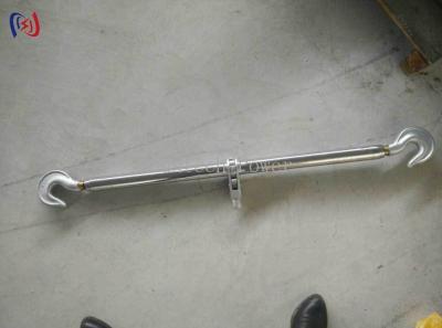 China 5-100KN Rated Load Hot Dip Galvanized Dual Hook Steel Turnbuckle with 250-600mm Adjustable Distance for Cable Tensioning for sale