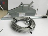 China 8-54KN Rated Wire Rope Handle Hoist for Vertical and Horizontal Lifting with Galvanized Steel Rope for sale