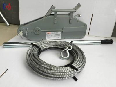 China 8-54KN Rated Wire Rope Handle Hoist for Vertical and Horizontal Lifting with Galvanized Steel Rope for sale
