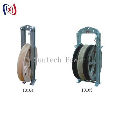 China Professional 508 Series Stringing Block with Rubber Lined Aluminum Sheave for 20-60KN Rated Load and Corrosion Resistant Power Line Construction for sale