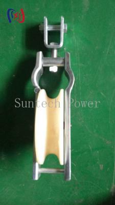 China Heavy Duty Single Sheave Stringing Block with 5-20KN Rated Load, Lightweight Aluminum Sheave, and Corrosion Resistant Design for Power Line Construction for sale