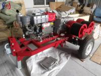China 15HP 2000RPM Double Drum Winch for Cable Traction and Line Stringing for sale