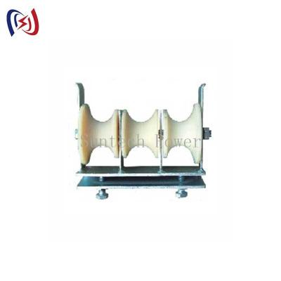 China Nylon Three Sheaves Stringing Block with 5KN Rated Load for Triple Bundle Efficiency and Lightweight Design for sale