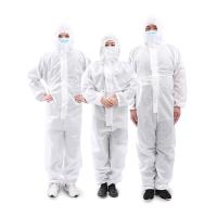 China Hospital Non Woven Cleanroom Working Uniform With Hood for sale