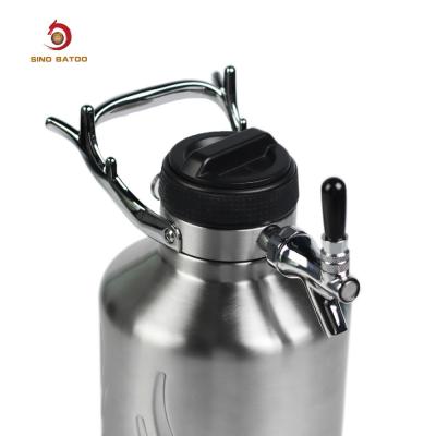 China 64oz Stainless Steel Nitro Cold Brew Coffee Maker Growler with Pressure Release Valve 85PSI for sale
