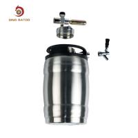 China 5L Stainless Steel Beer Keg Dispenser CO2 Growler System Mini Party Keg 30 psi for sale