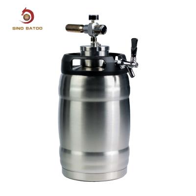 China 5L Vacuum Insulated Stainless Steel Beer Growler Keg with CO2 Regulator and Tap System for sale