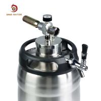 China 5L Vacuum Insulated Stainless Steel Beer Growler Keg with CO2 Regulator and Tap System for sale