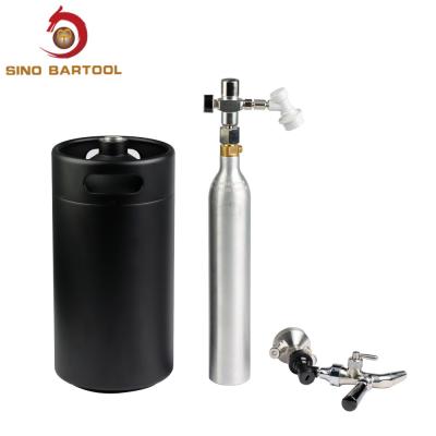 China 5L Stainless Steel Vacuum Ball Lock Mini Keg with Sodastream Bottle Dispense Tap for sale