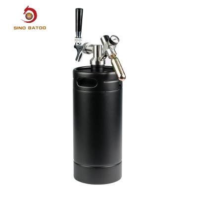 China 3.8L SUS304 Pressurized Mini Keg Beer Dispenser Custom Logo Portable for sale
