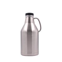 China 64oz Vacuum Insulated Stainless Steel Beer Growler Screw Cap 18/8 Double Wall for sale